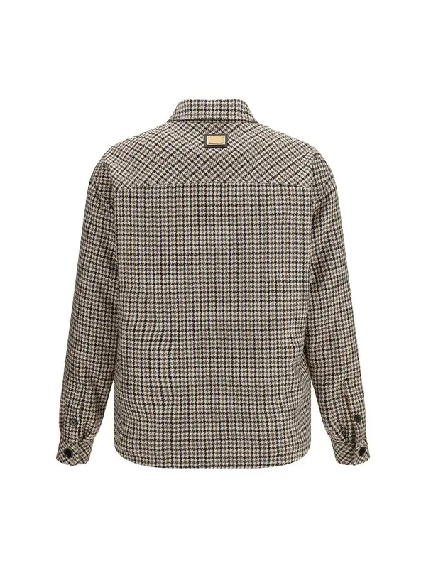 Dolce & Gabbana Quilted Houndstooth Wool Jacket