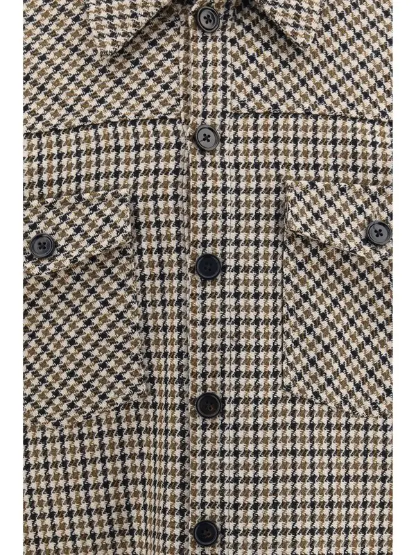 Dolce & Gabbana Quilted Houndstooth Wool Jacket