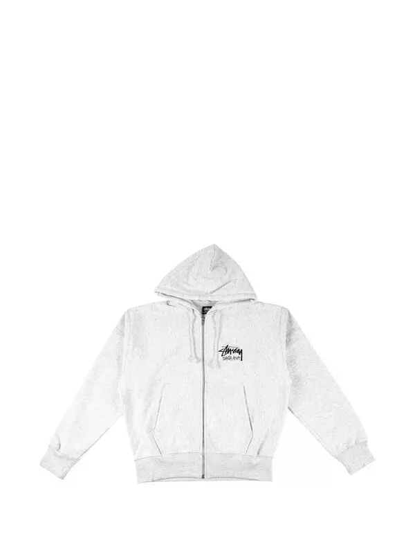 StÜssy Santa Ana Logo-print Zip-up Hoodie - Grey