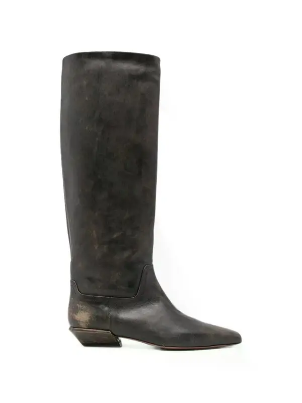 Paris Texas Bettina Distressed-effect Leather Boots - Brown
