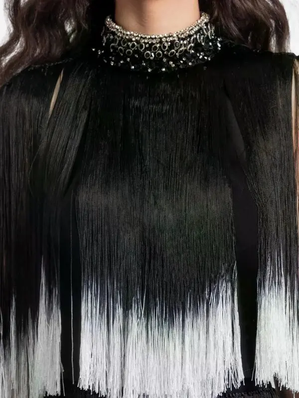 GEMY MAALOUF Beaded Tassel-trim Top