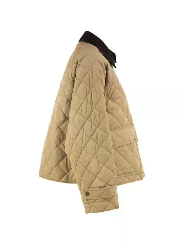 Max Mara Diamond-quilted Corduroy-collar Jacket