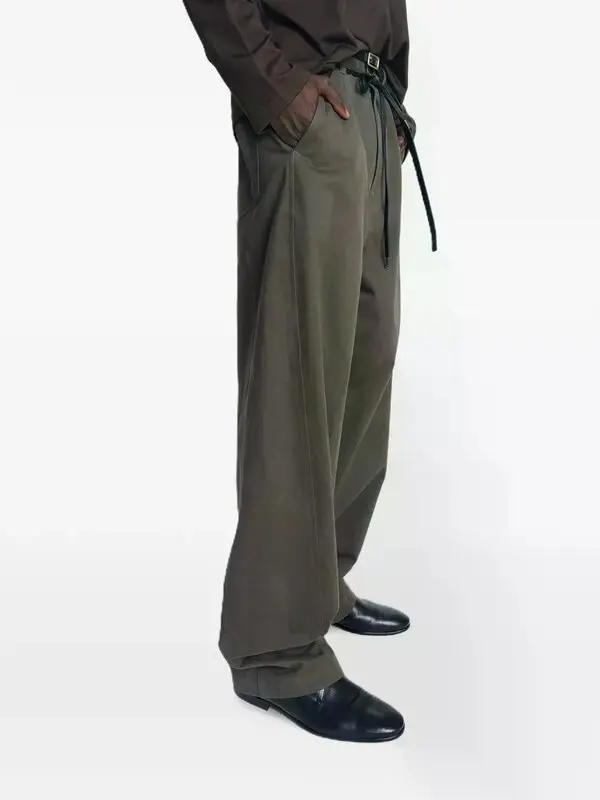 TONYWACK Drawstring Button-tab Trousers