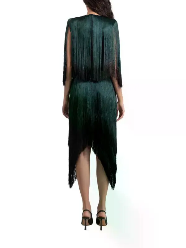 GEMY MAALOUF Fringe-trimmed Handkerchief-hem Skirt