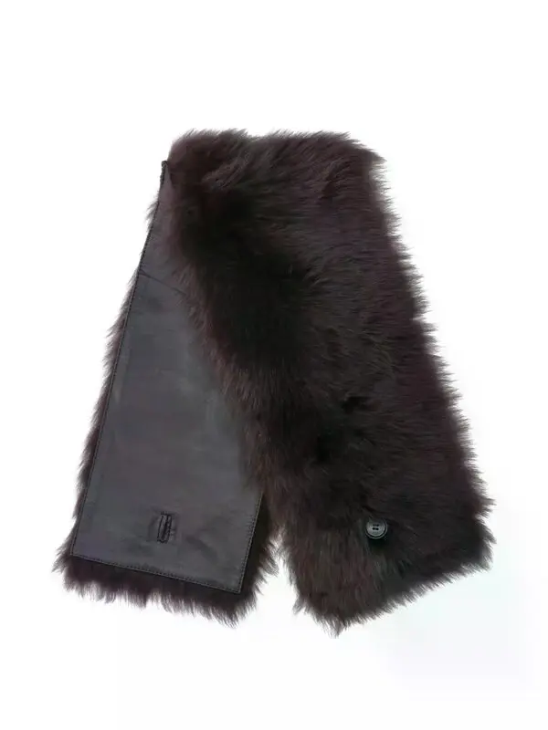 Almada Label Mayma Shearling-trim Leather Scarf