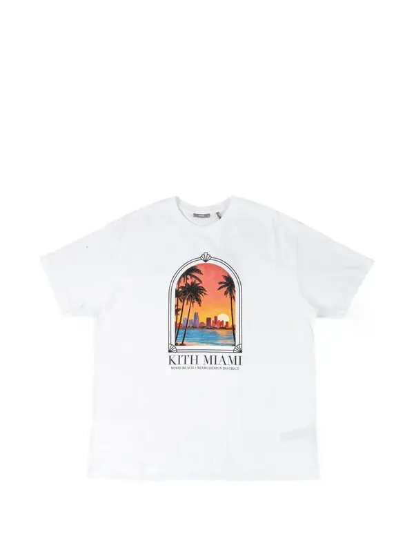 Kith Miami Nights Sunset Vintage Graphic-print T-shirt