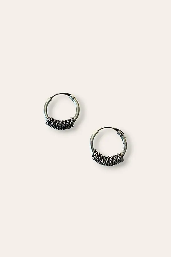AFTERLIFE BOUTIQUE Y2k Sterling Rope Mini Hoops Selected Afterlife - Silver