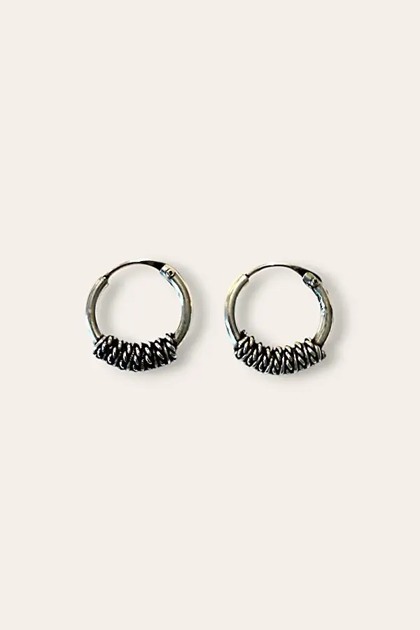 AFTERLIFE BOUTIQUE Y2k Sterling Rope Mini Hoops Selected Afterlife