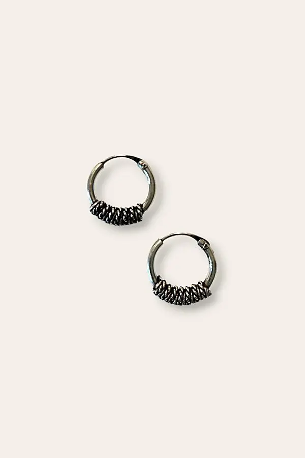 AFTERLIFE BOUTIQUE Y2k Sterling Rope Mini Hoops Selected Afterlife