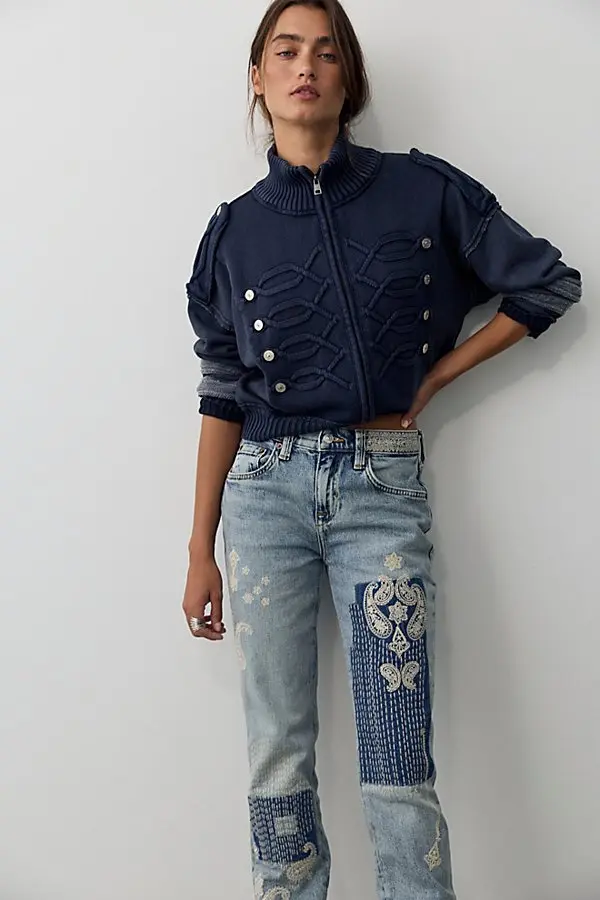 Free People We The Free Nash Embroidered Jeans