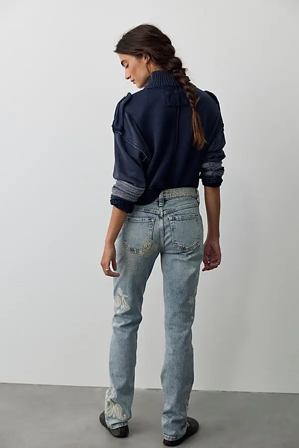 Free People We The Free Nash Embroidered Jeans