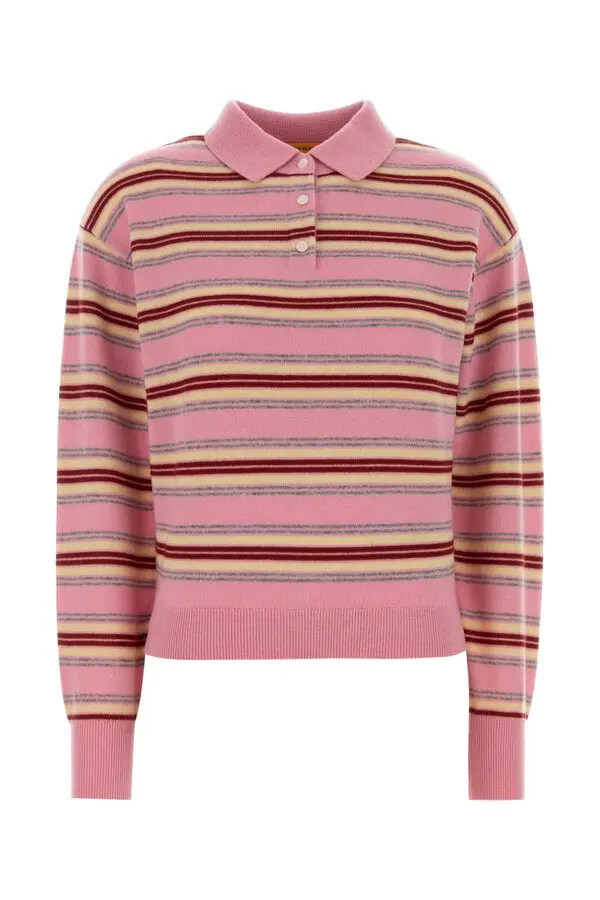 Guest In Residence Embroidered Cashmere Collegiate Polo Shirt - Multicolor
