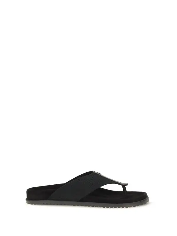 Dolce & Gabbana Logo Thong Sandals - Black