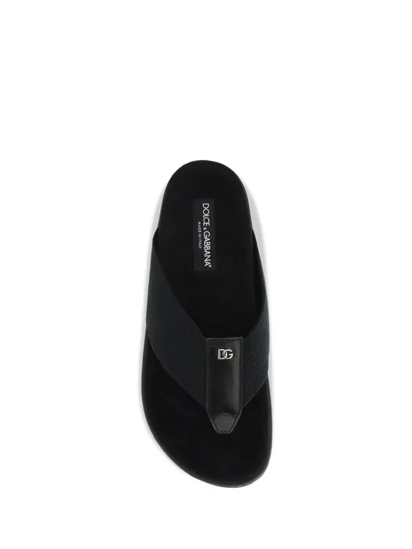 Dolce & Gabbana Logo Thong Sandals