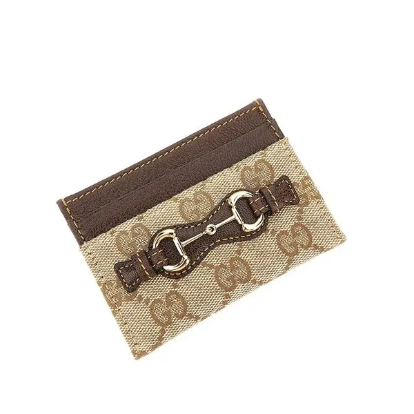 Gucci Gg Canvas Cardholder With Horsebit