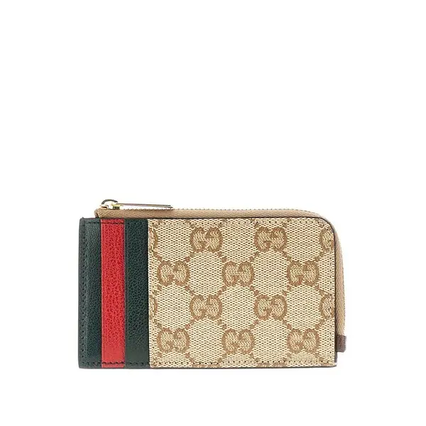 Gucci Coated Gg Fabric Cardholder - Brown