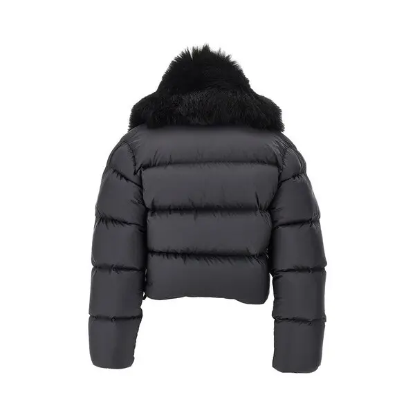 Gucci Cropped Down Jacket With Hearling Collar