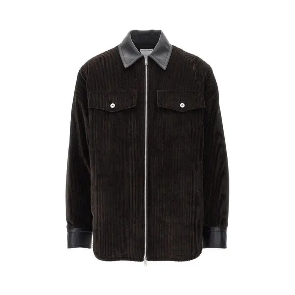 Bottega Veneta Corduroy Overshirt With Leather Details