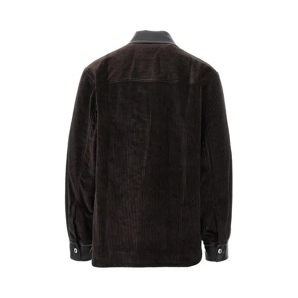 Bottega Veneta Corduroy Overshirt With Leather Details