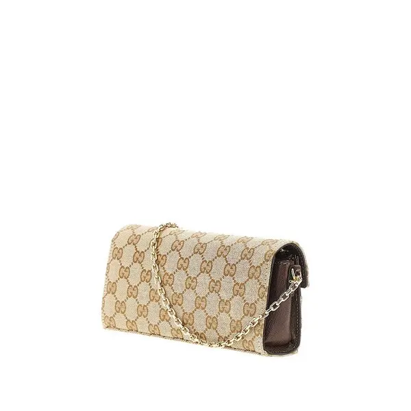 Gucci Gg Canvas Clutch With Horsebit Detail
