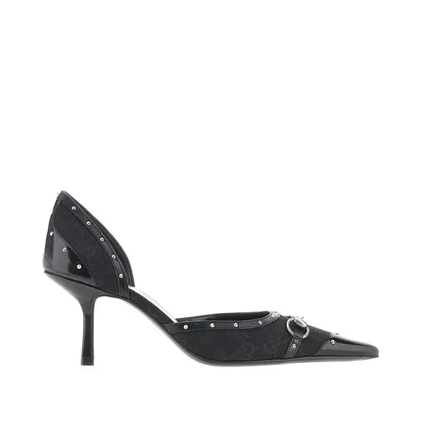 Gucci Gg Canvas And Leather 'savoy' Pumps
