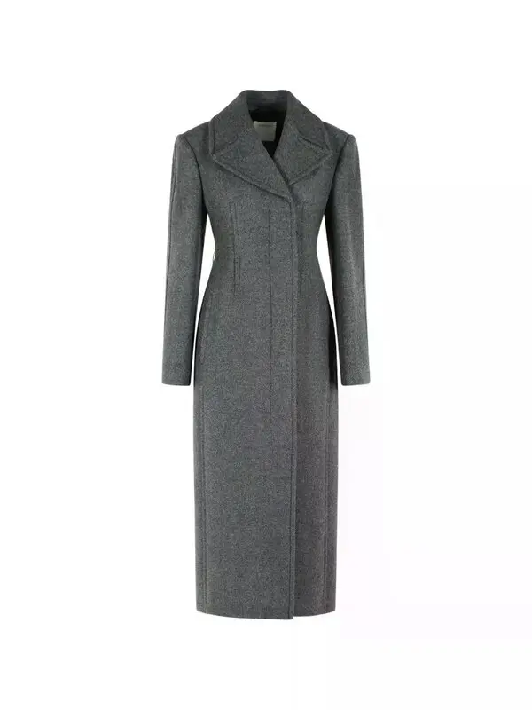 Sportmax Chevron-effect Virgin Wool Breasted Coat - Black