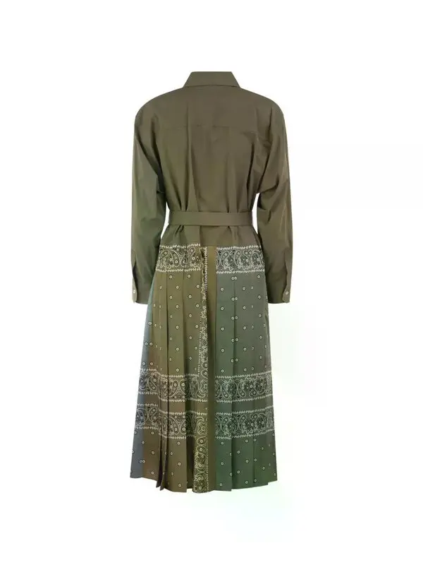 Max Mara Bandana-print Pleated Shirt Midi Dress