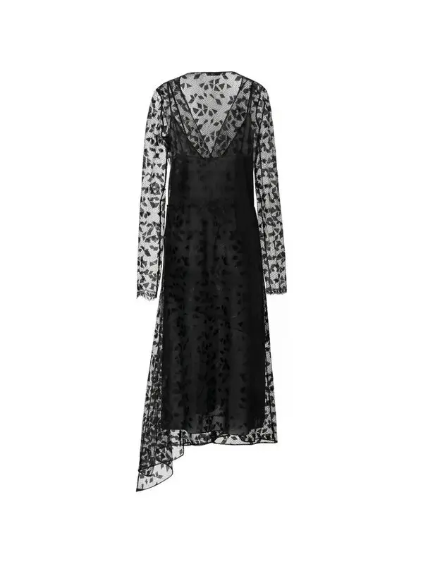 Fendi Geometric-lace Asymmetric Midi Dress
