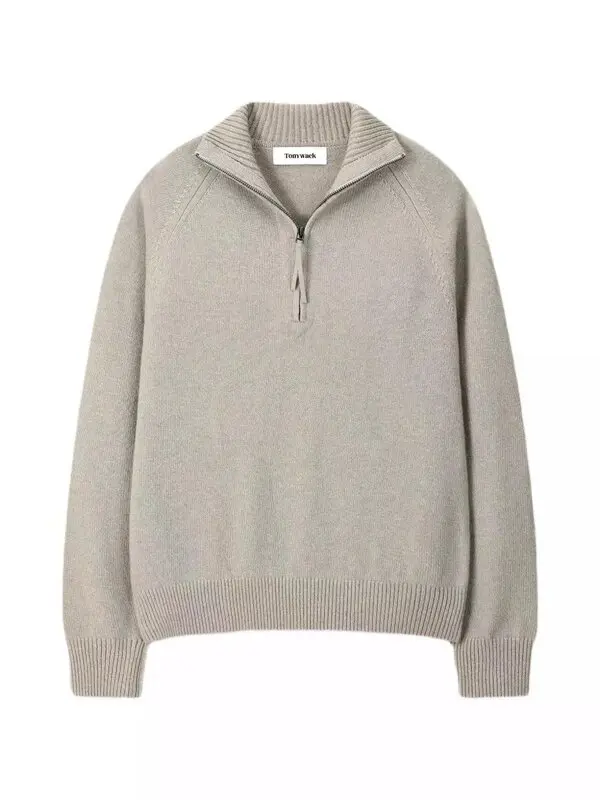 TONYWACK Half-zip Elbow-patch Polo Shirt