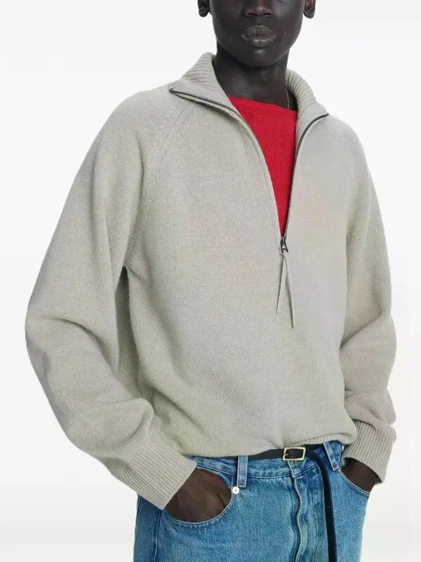 TONYWACK Half-zip Elbow-patch Polo Shirt