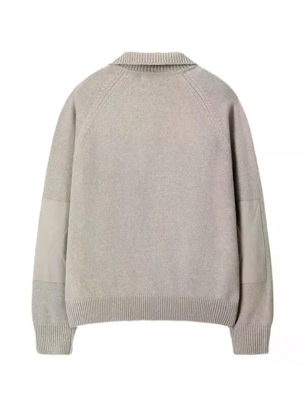 TONYWACK Half-zip Elbow-patch Polo Shirt