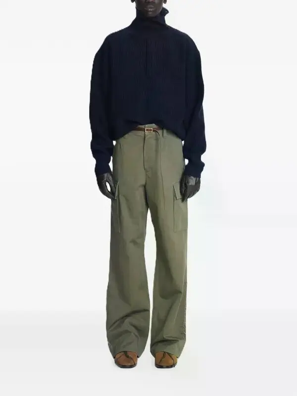 TONYWACK Button-neck Ribbed-knit Sweater