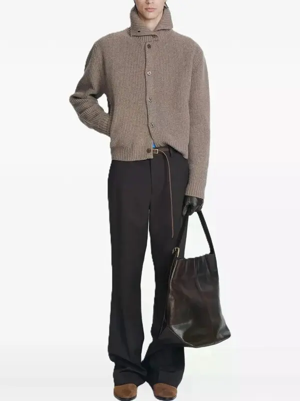 TONYWACK Ribbed-knit Button-up Sweater