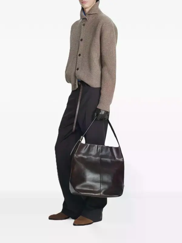 TONYWACK Ribbed-knit Button-up Sweater