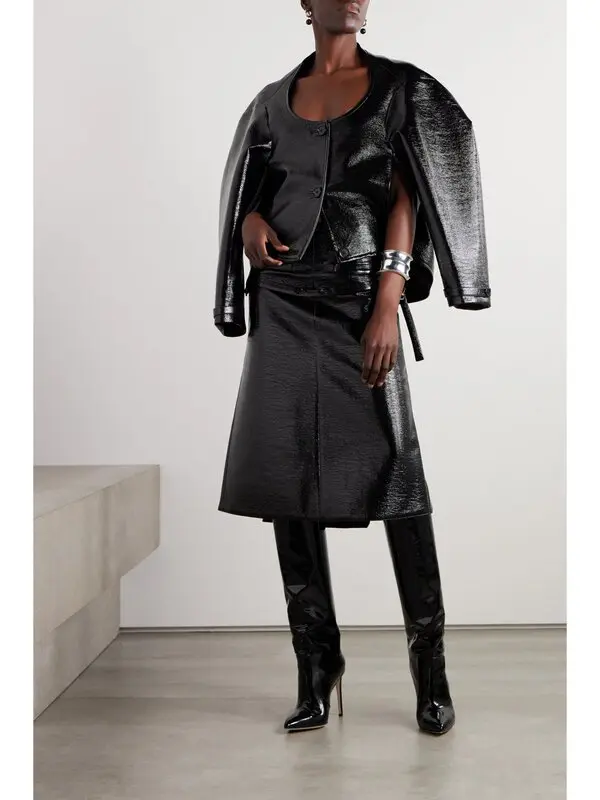 COURREGES Cocoon Convertible Coated Cotton-blend Jacket
