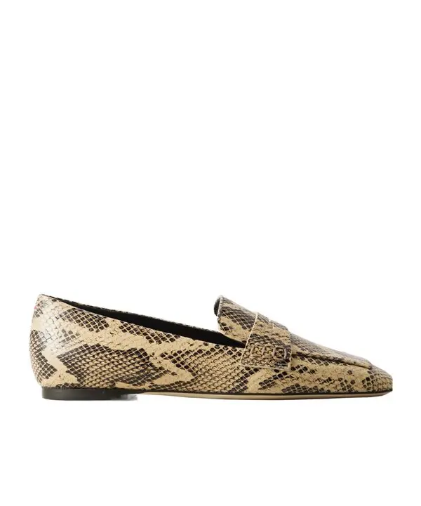 AeydĒ Tom Snake-effect Leather Loafers