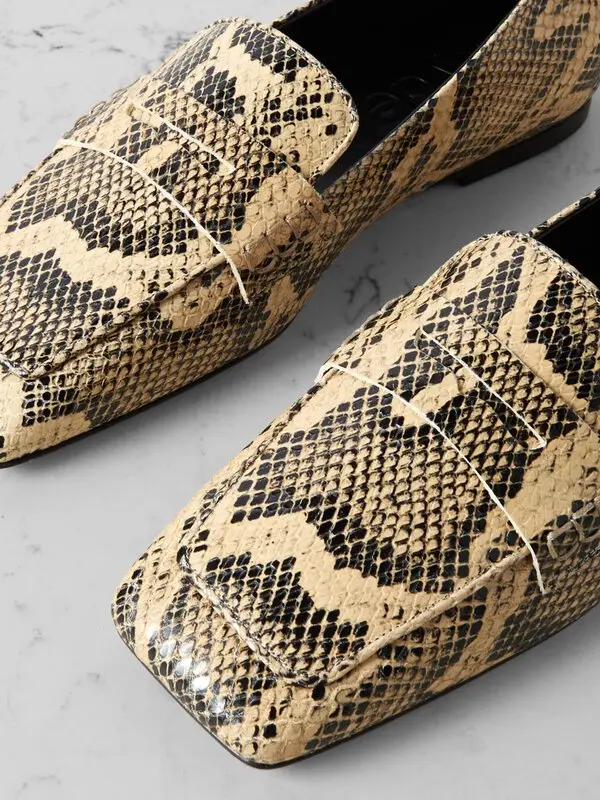AeydĒ Tom Snake-effect Leather Loafers