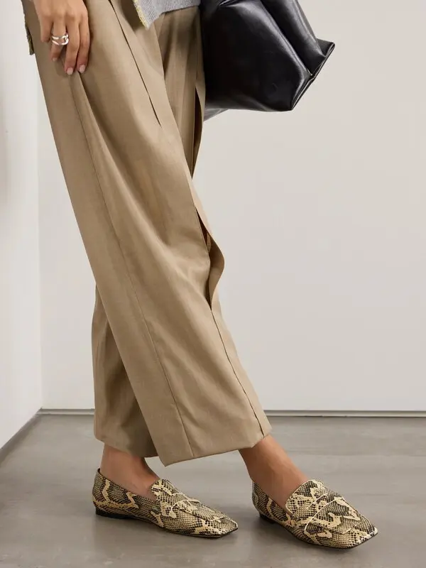 AeydĒ Tom Snake-effect Leather Loafers