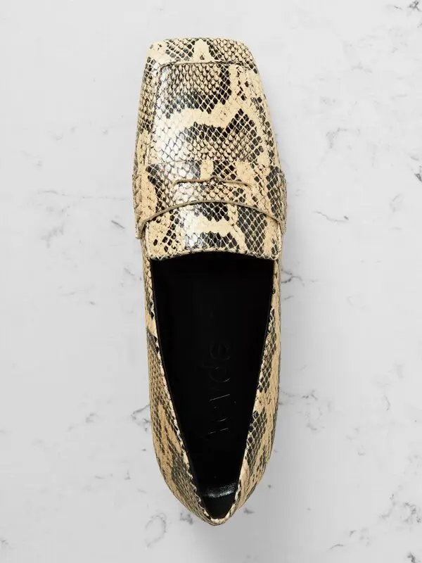 AeydĒ Tom Snake-effect Leather Loafers