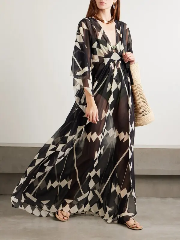 Johanna Ortiz Printed Recycled-georgette Kaftan