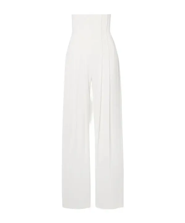 Norma Kamali Pleated High-waisted Trousers