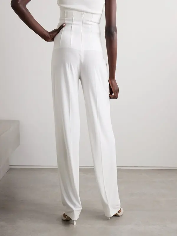 Norma Kamali Pleated High-waisted Trousers