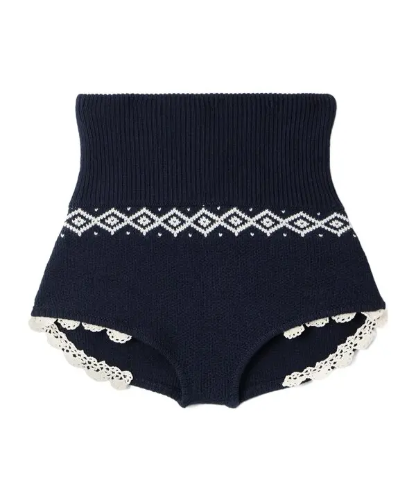 Magda Butrym Ribbed Wool-jacquard Shorts