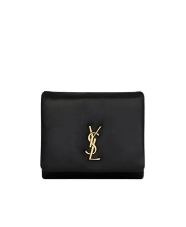 Saint Laurent Calypso Compact Wallet - Black