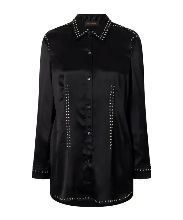 WALES BONNER Satin Shirt With Stud Detailing