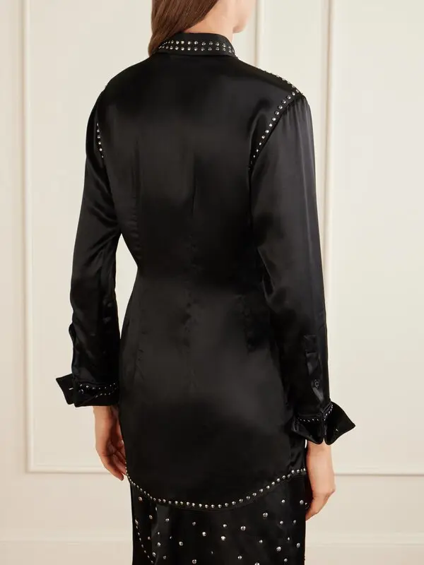 WALES BONNER Satin Shirt With Stud Detailing