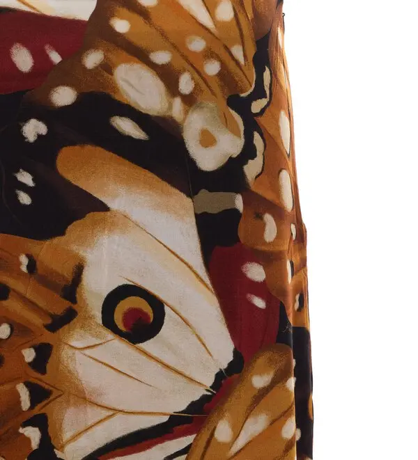 Farm Rio Butterfly Print Midi Skirt