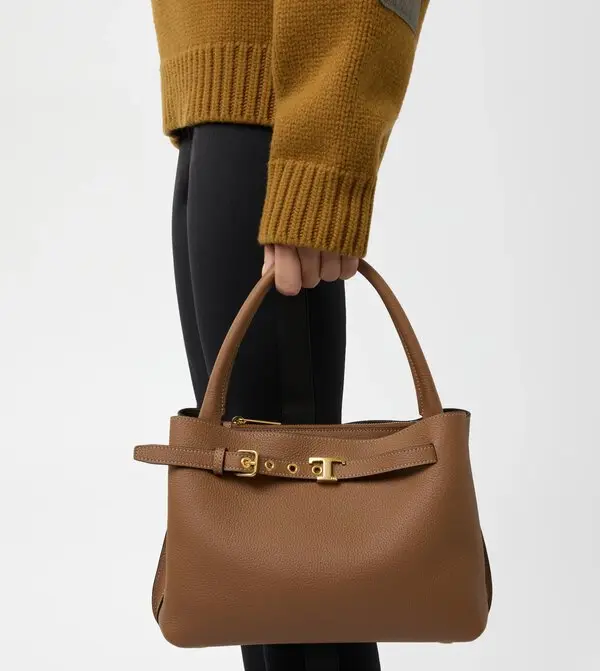TOD'S T-plaque Belt Detail Tote Bag