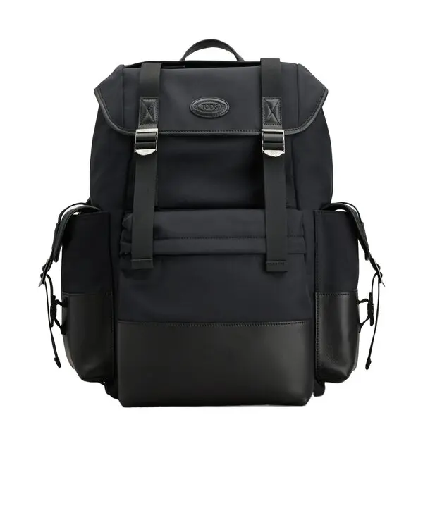 TOD'S Drawstring Flap Backpack - Black