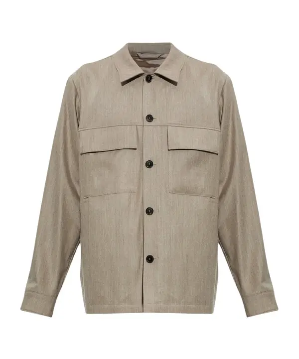 Paul Smith Light Beige Wool-cashmere Flannel Overshirt - No